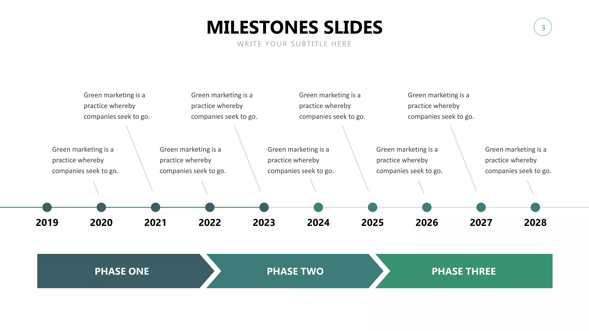 Milestones Slides Powerpoint Template.pptx | Green Solutions | Business