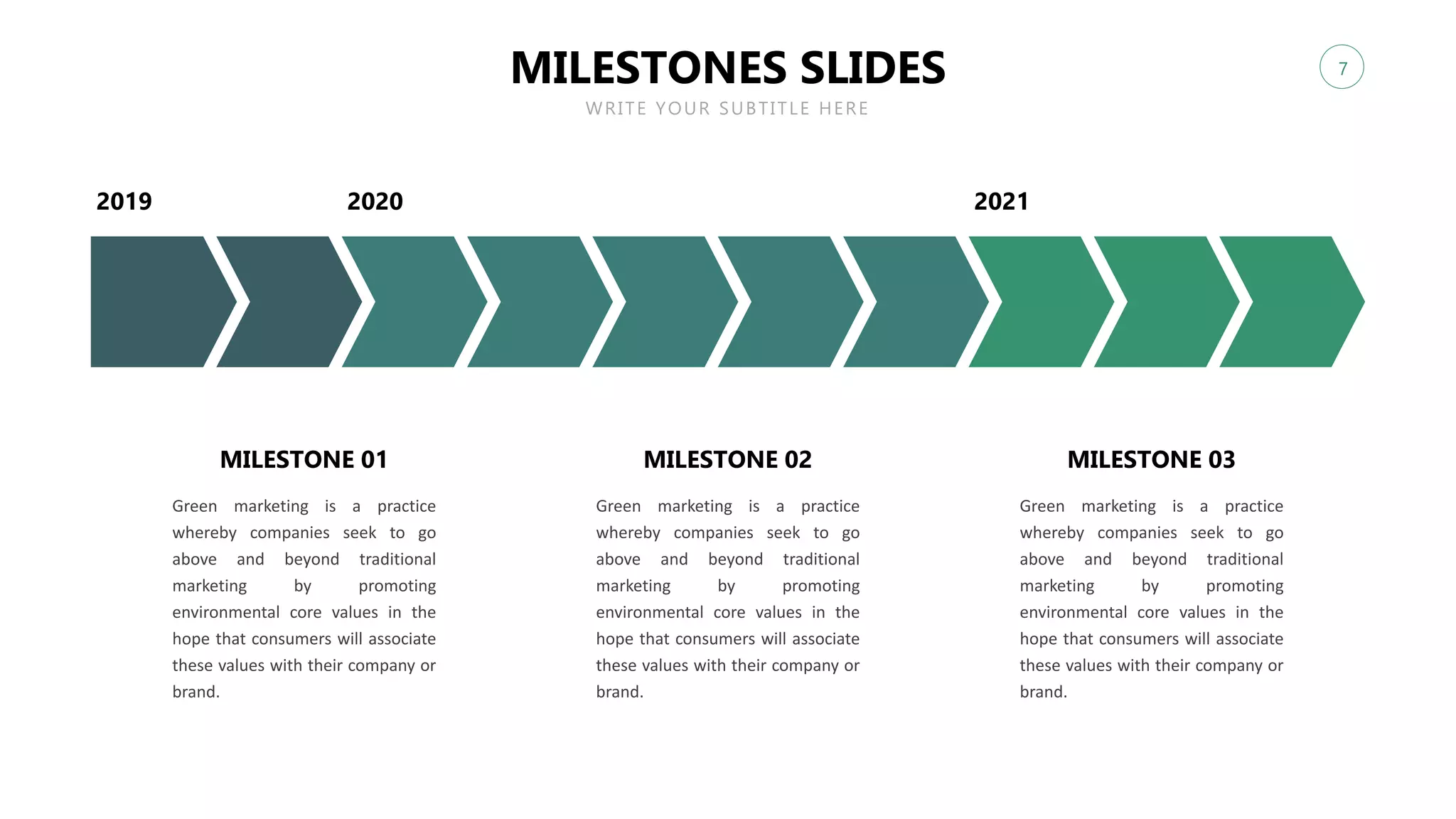 Milestones Slides Powerpoint Template.pptx | Green Solutions | Business