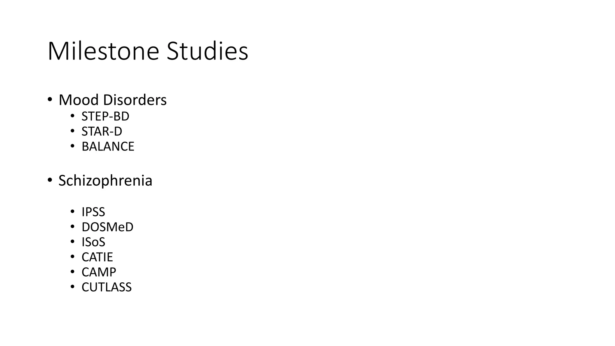 Milestone studies | PPTX