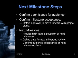 Milestone Summary Report | POT | Business | Business and Finance