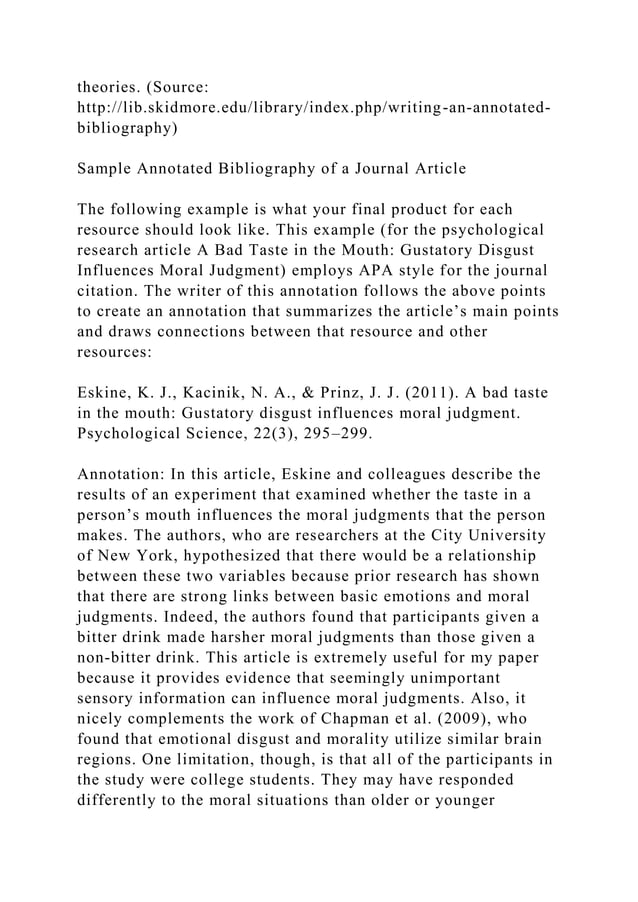 Milestone Two Annotated Bibliography Guidelines GuidelinesY.docx