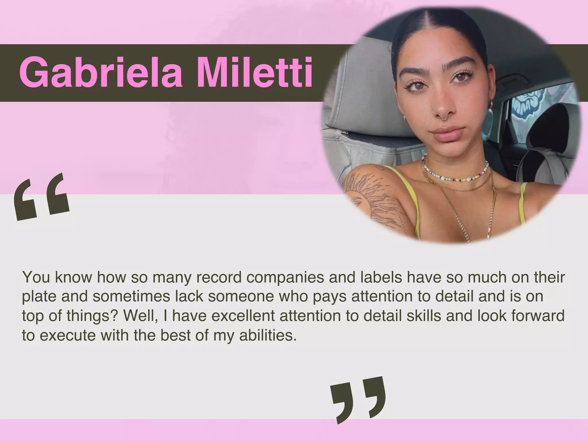 Personal Brand Exploration- Gabriela Miletti | PPT | Free Download