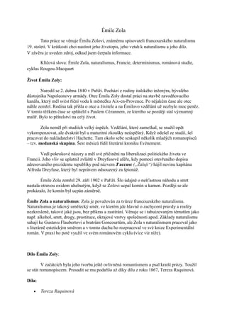 éMile zola | DOCX