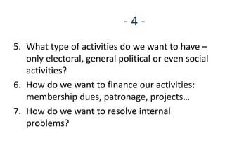 From Movement to Party: Creating the Political Party Structure and ...