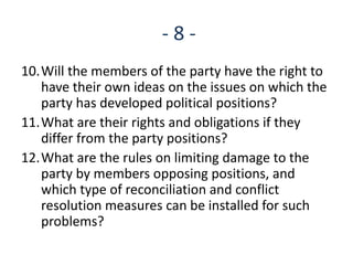 From Movement to Party: Creating the Political Party Structure and ...
