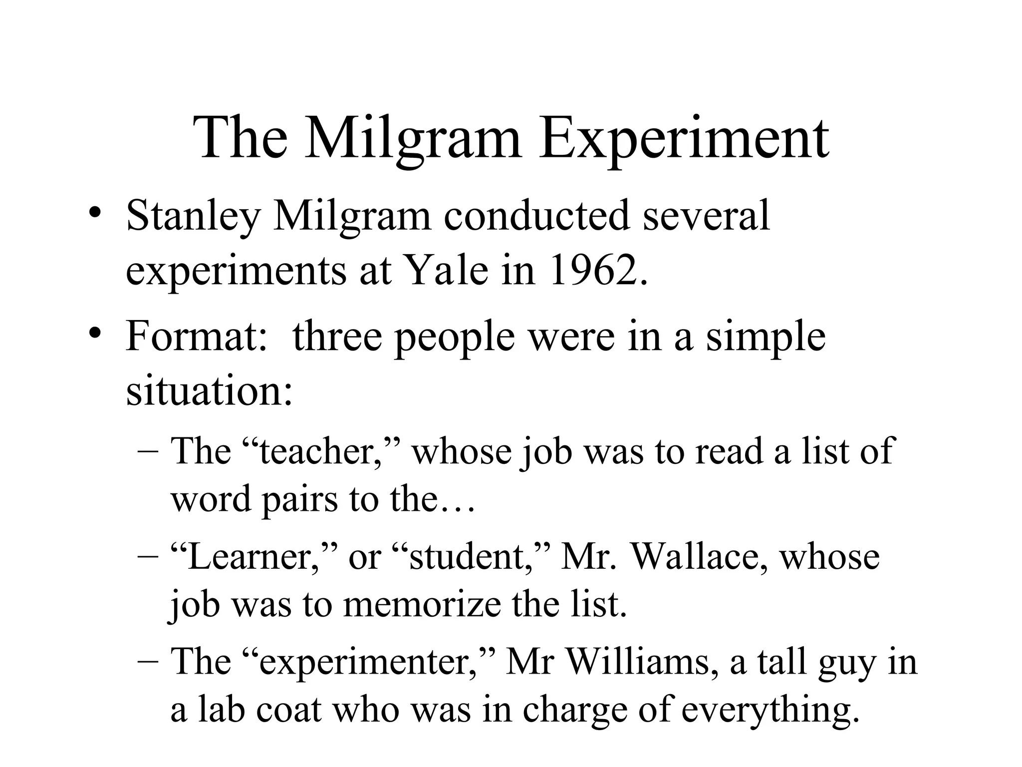 Milgram ppt obedience experiment yale University | PPT