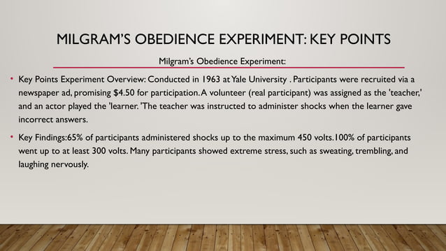 Milgram’s Obedience Experiment power.ppt