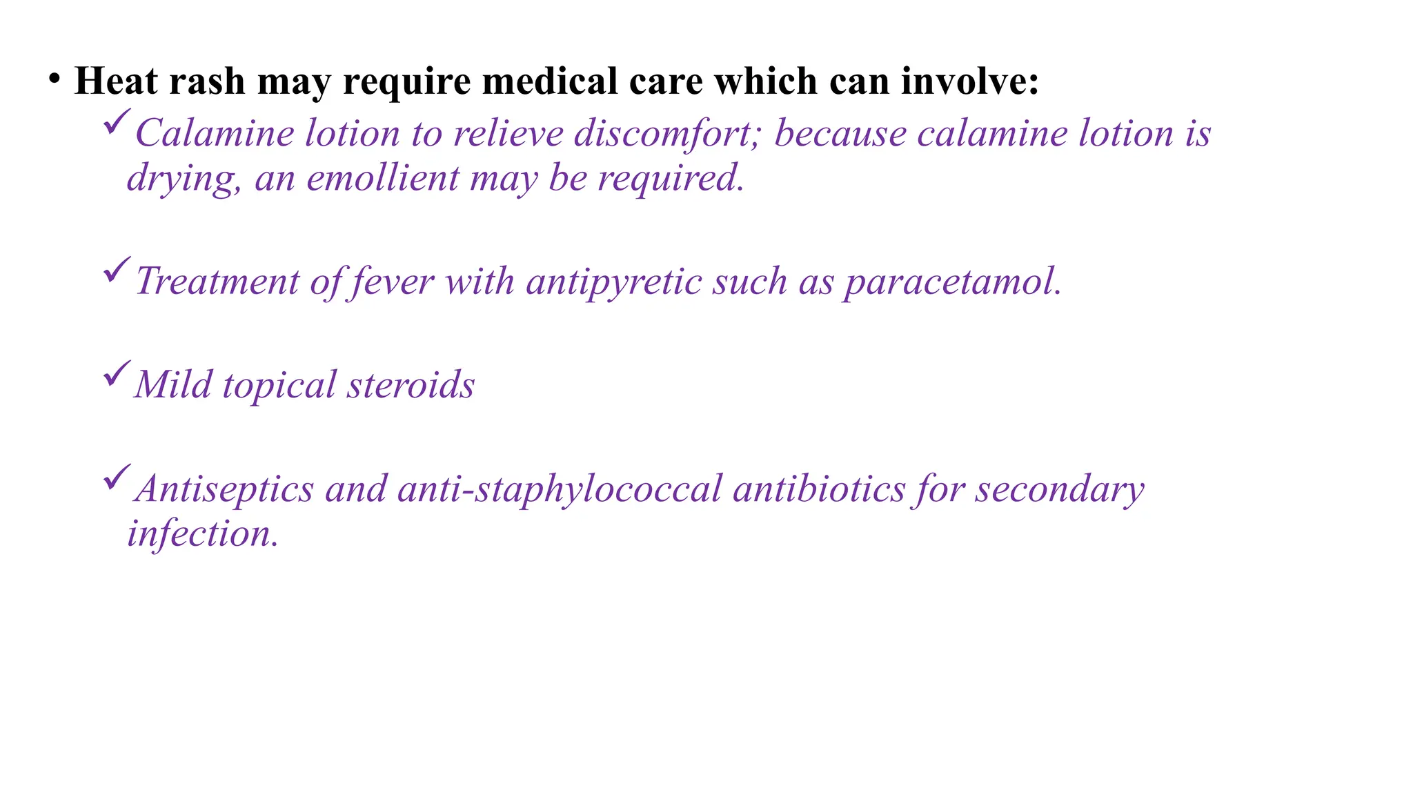 Miliaria(heat rash) - obstruction of sweat glands pptx | PPTX