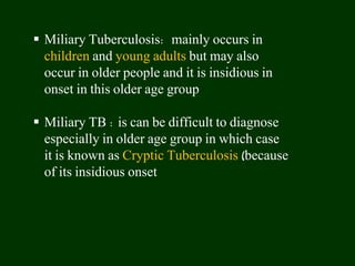 Miliary tuberculosis | PPTX