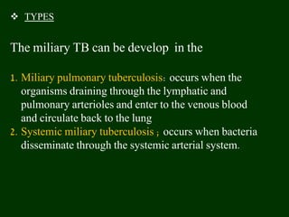 Miliary tuberculosis | PPTX