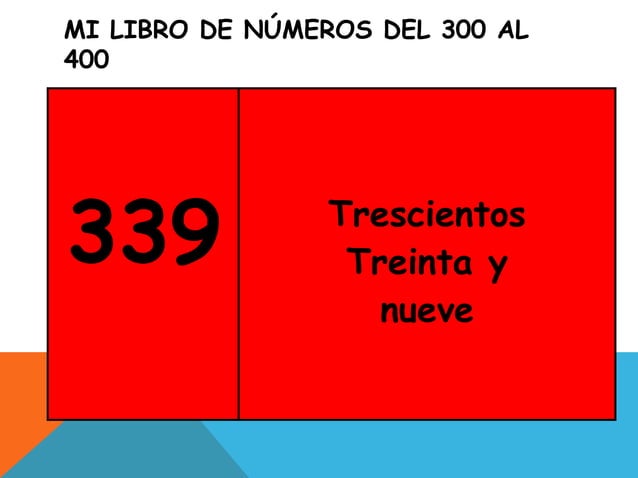 Mi libro de números del 300 al 400 | PPTX