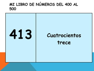 Mi libro de números del 400 al 500 | PPTX
