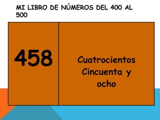 Mi libro de números del 400 al 500 | PPTX