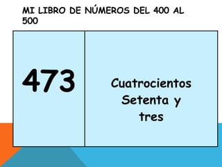 Mi libro de números del 400 al 500 | PPTX