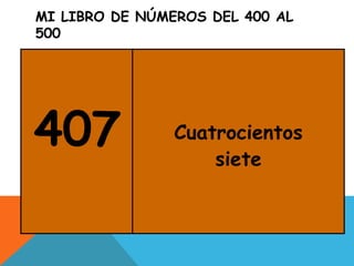 Mi libro de números del 400 al 500 | PPTX