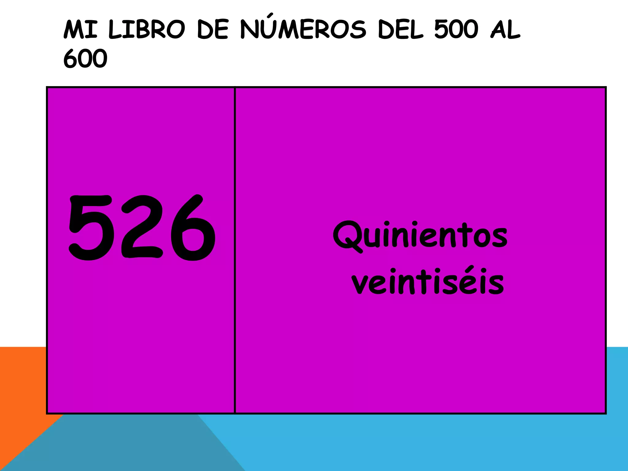 Mi libro de números del 500 al 600 | PPTX | Books and Literature