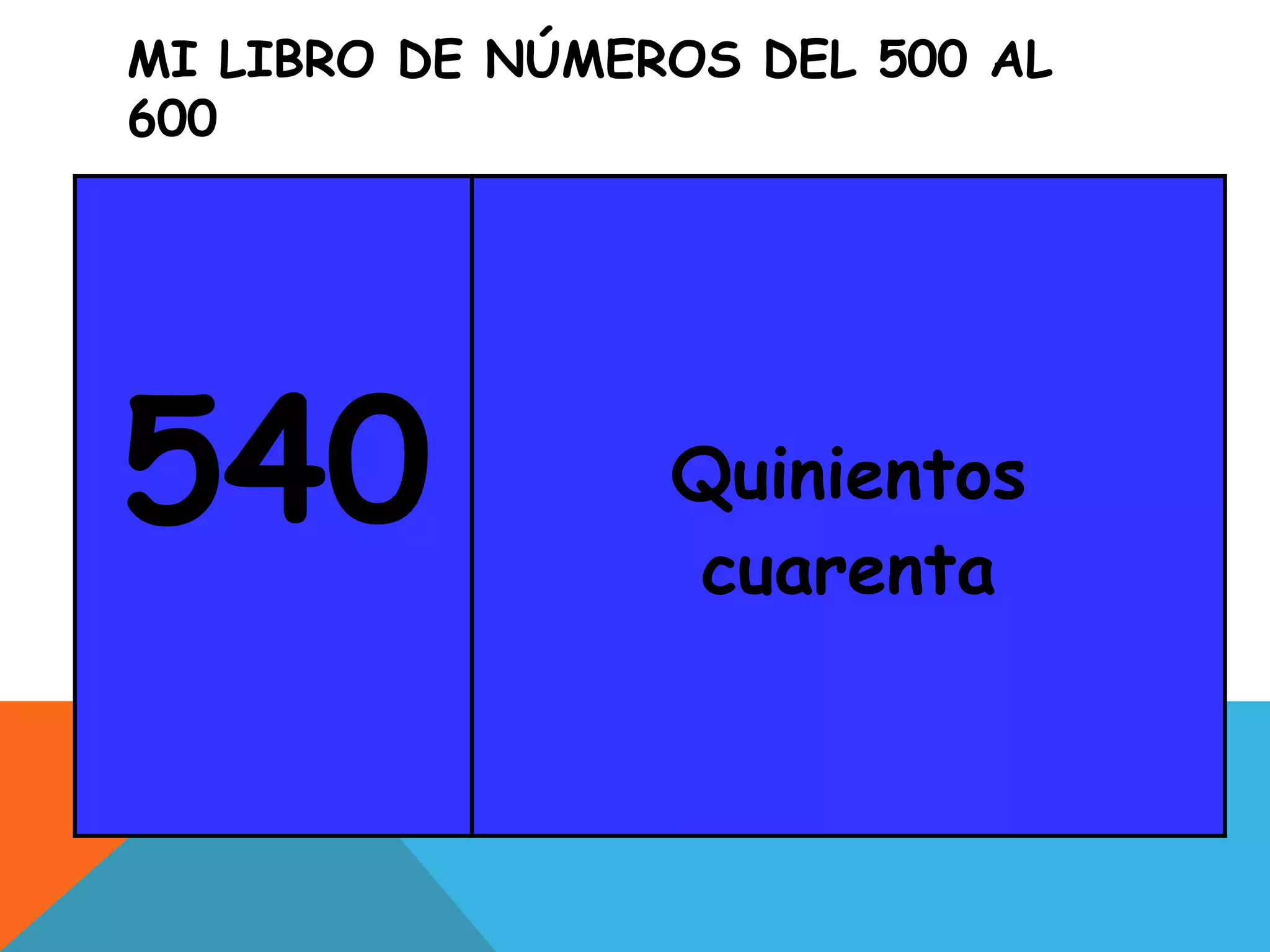 Mi libro de números del 500 al 600 | PPTX | Books and Literature
