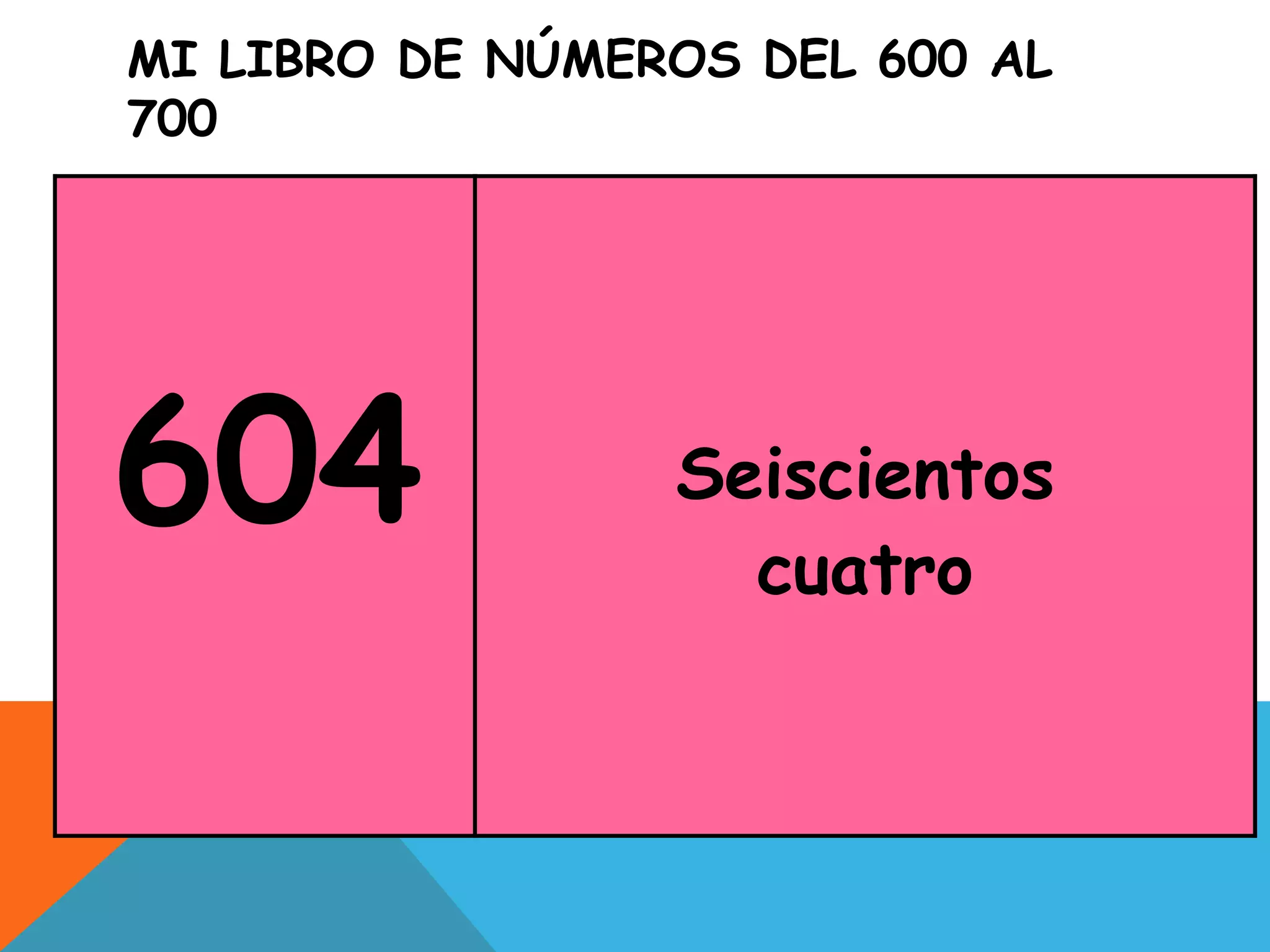 Mi libro de números del 600 al 700 | PPTX
