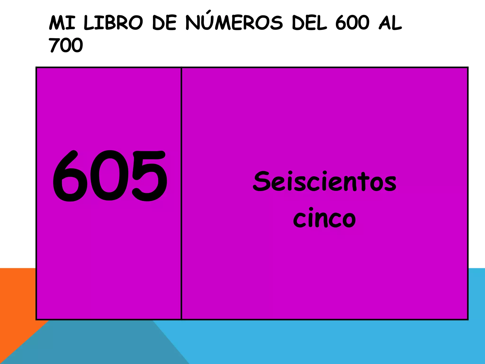 Mi libro de números del 600 al 700 | PPTX