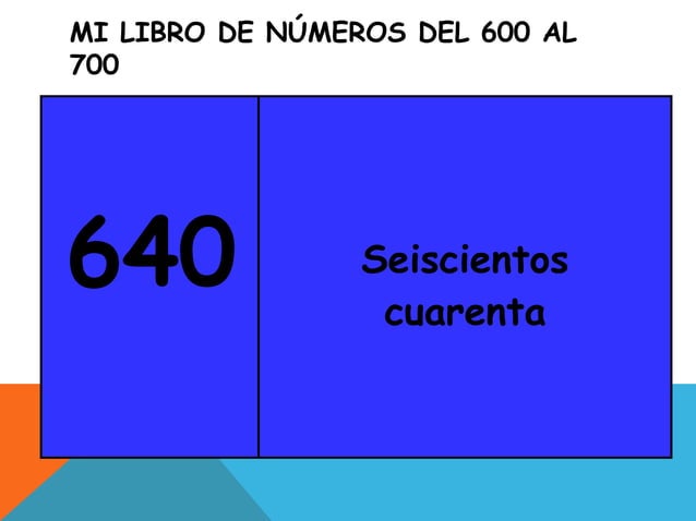 Mi libro de números del 600 al 700 | PPTX