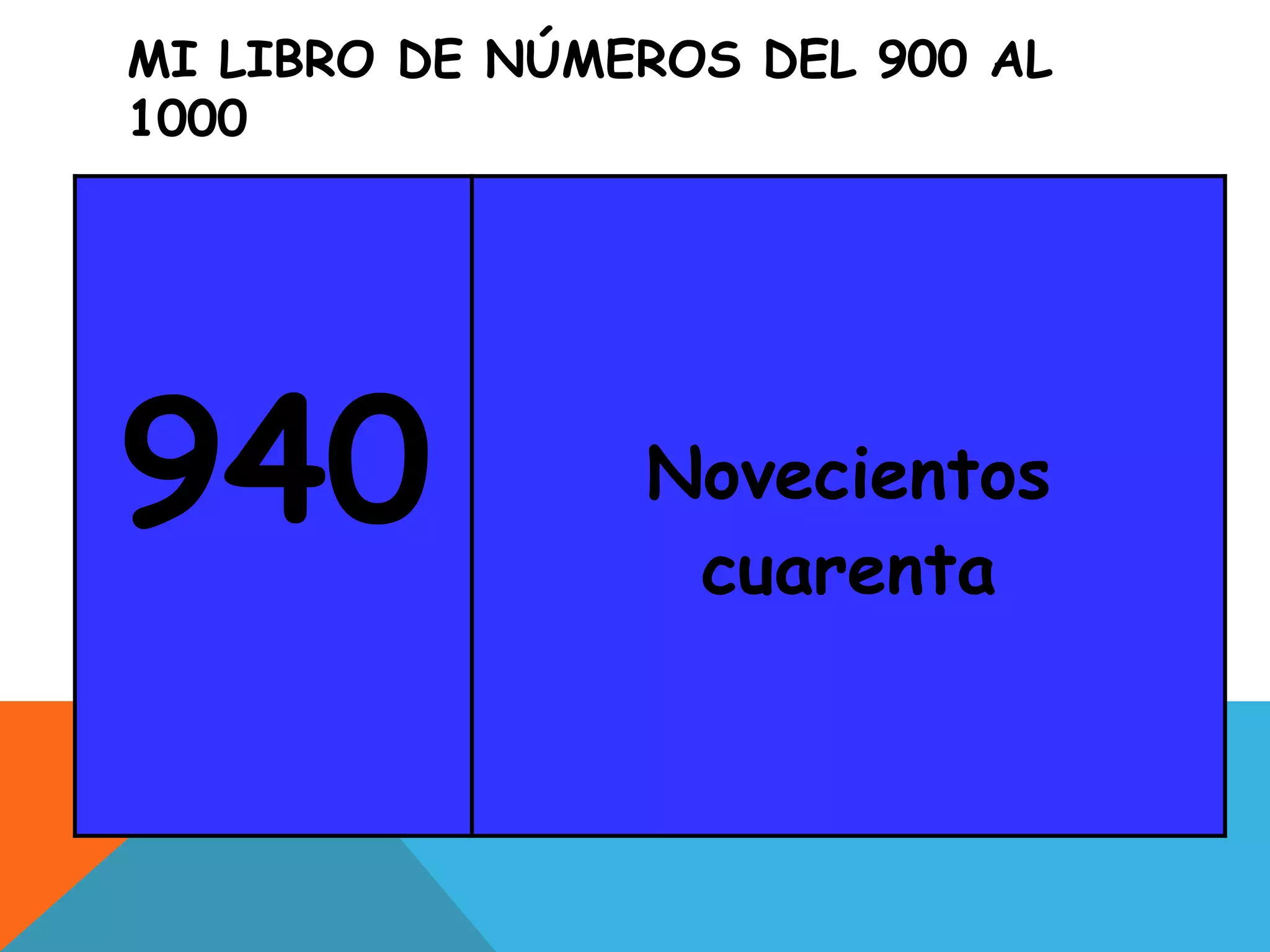Mi libro de números del 900 al 1000 | PPTX