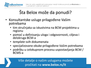 Milica Labus, Belox Srbija: “Upravljanje kontinuitetom poslovanja po ...