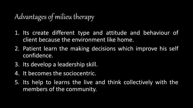 Milieu therapy | PPTX