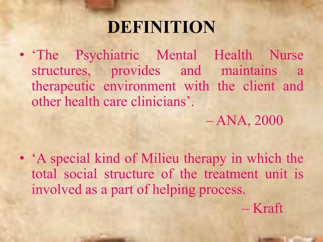 Milieu therapy | PPTX