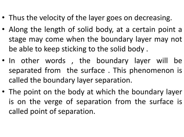 Separation Of Boundary Layer Pptx Physics Science