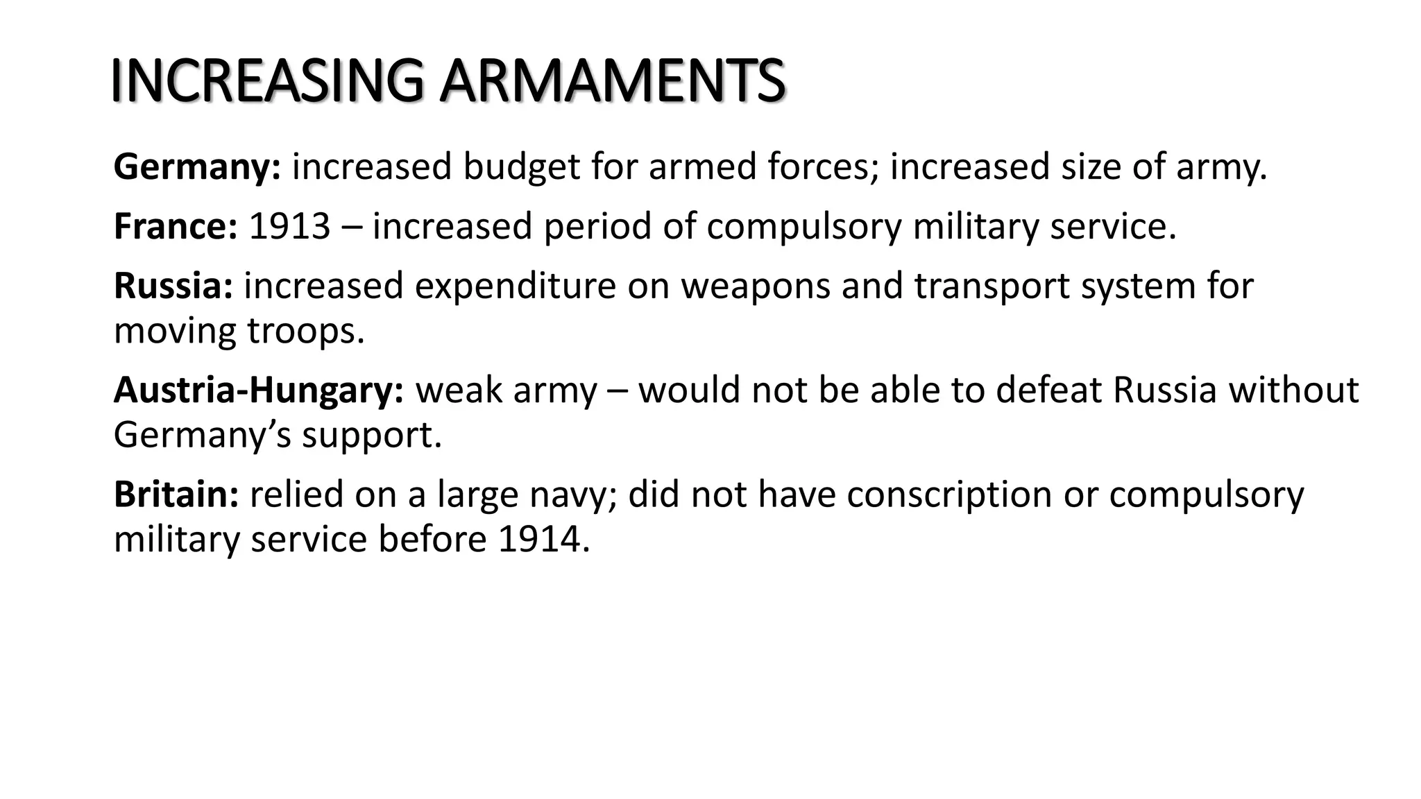 CAMBRIDGE AS HISTORY: THE ORIGINS OF WORLD WAR 1. MILITARISM AND THE ...