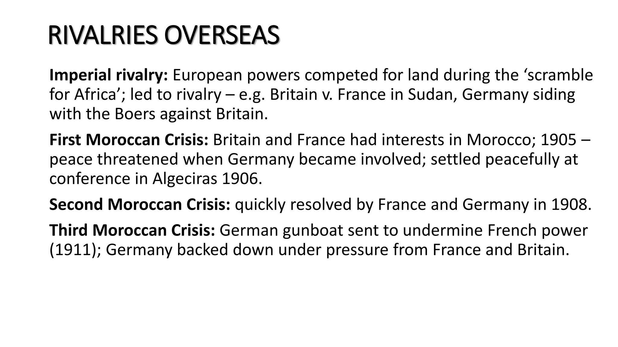 CAMBRIDGE AS HISTORY: THE ORIGINS OF WORLD WAR 1. MILITARISM AND THE ...