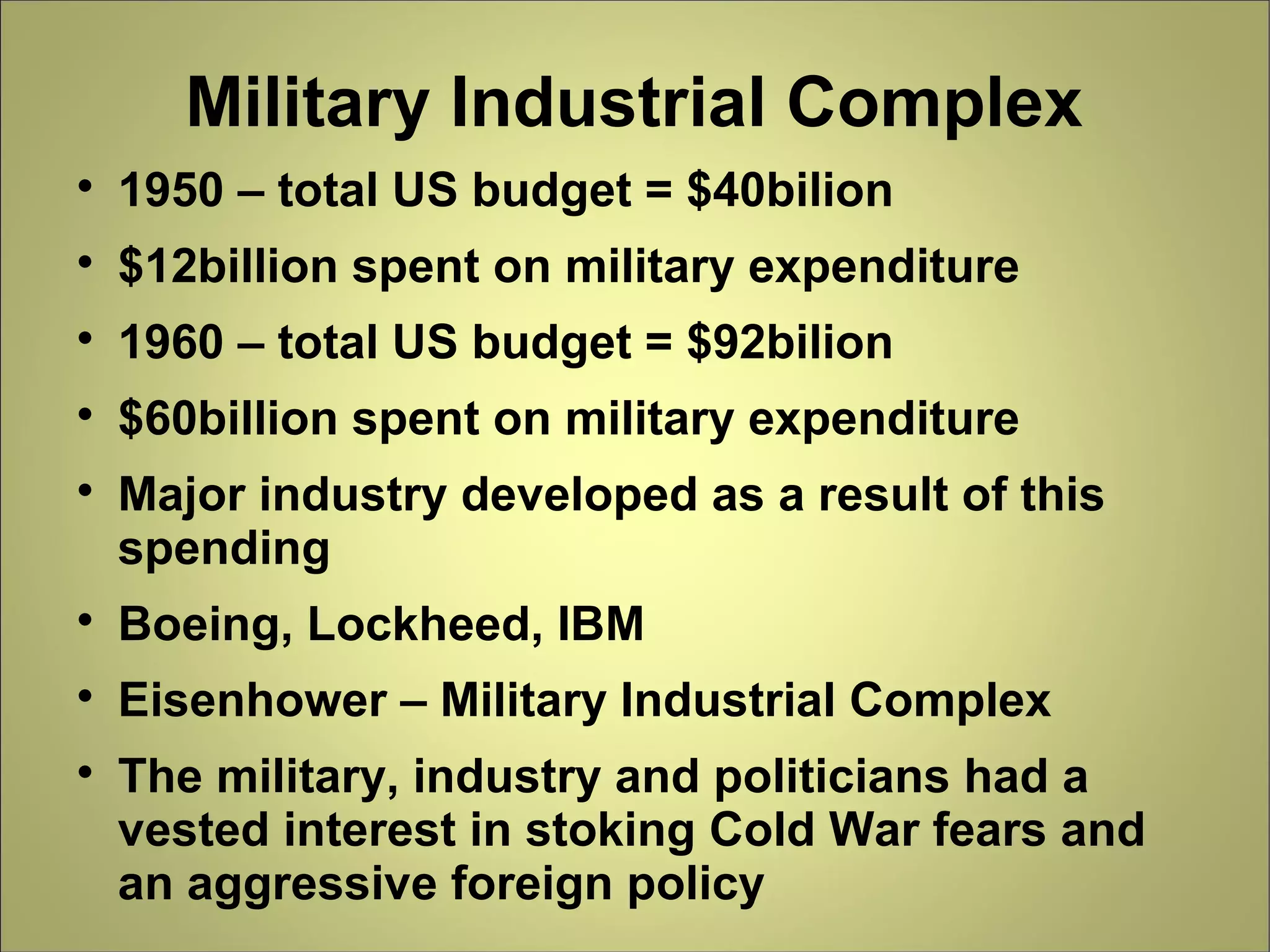 Military Technology and the Military Industrial Complex | PPT
