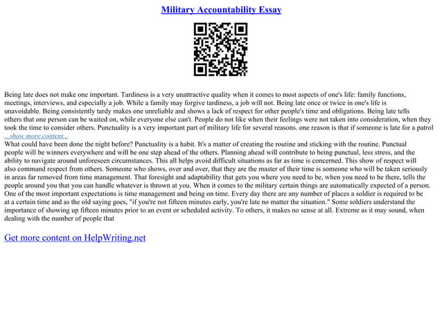 Military Accountability Essay | PDF | Arms & Ammunition | Sensitive Topics