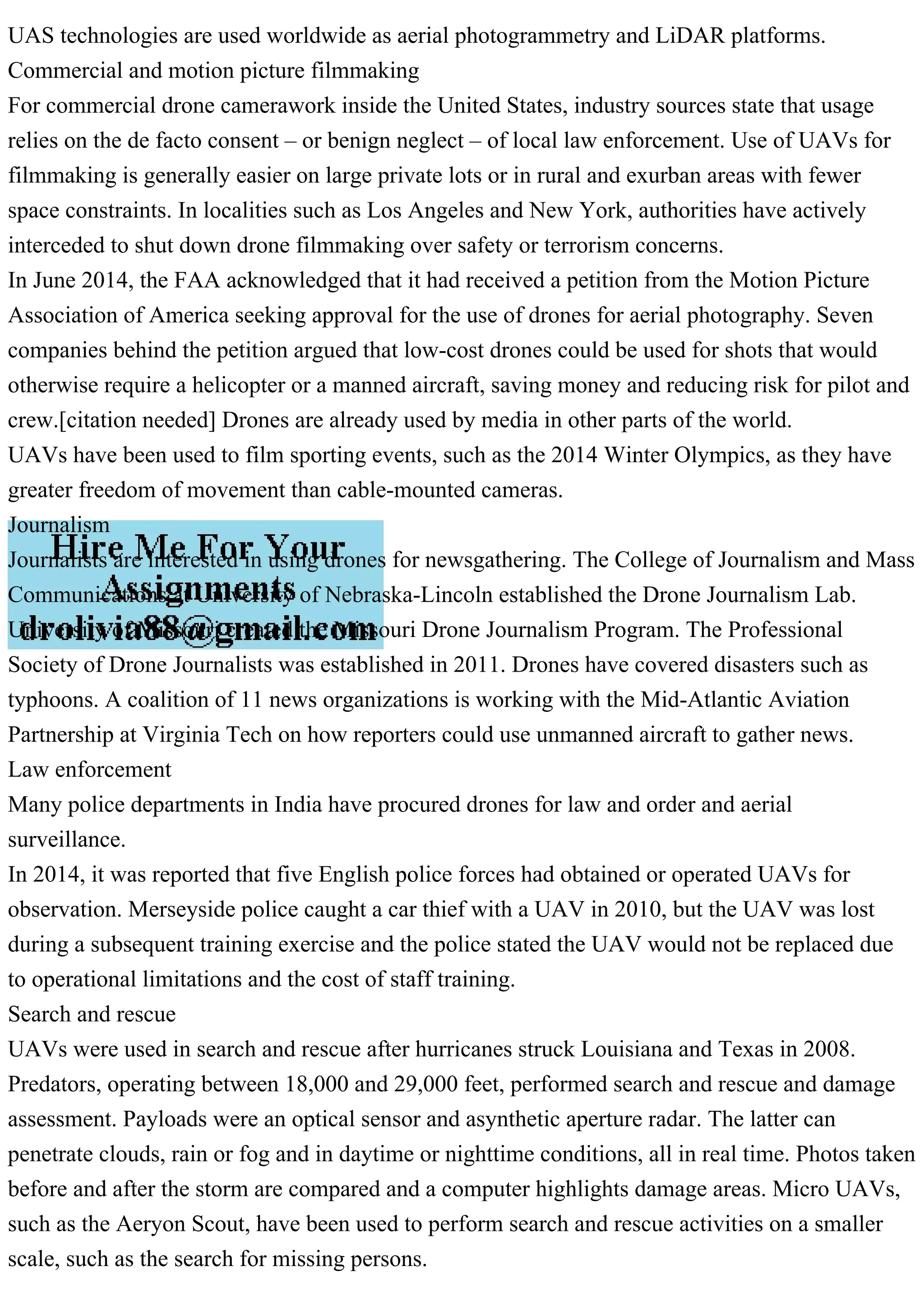 Military and law enforcement applications of UAVs have been placed u.pdf