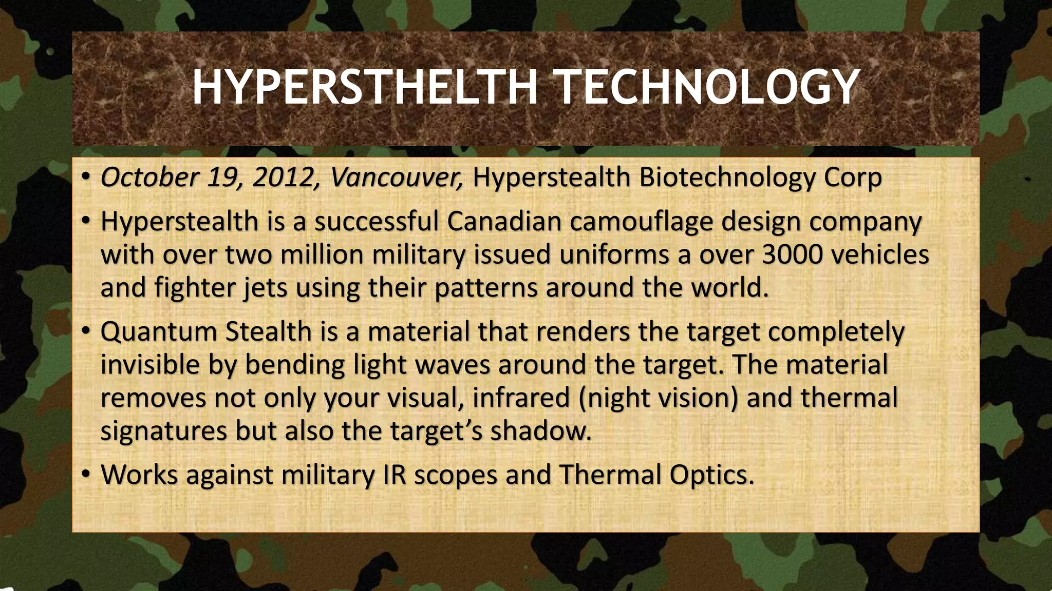 Military Applications of Nanotechnology | PPTX