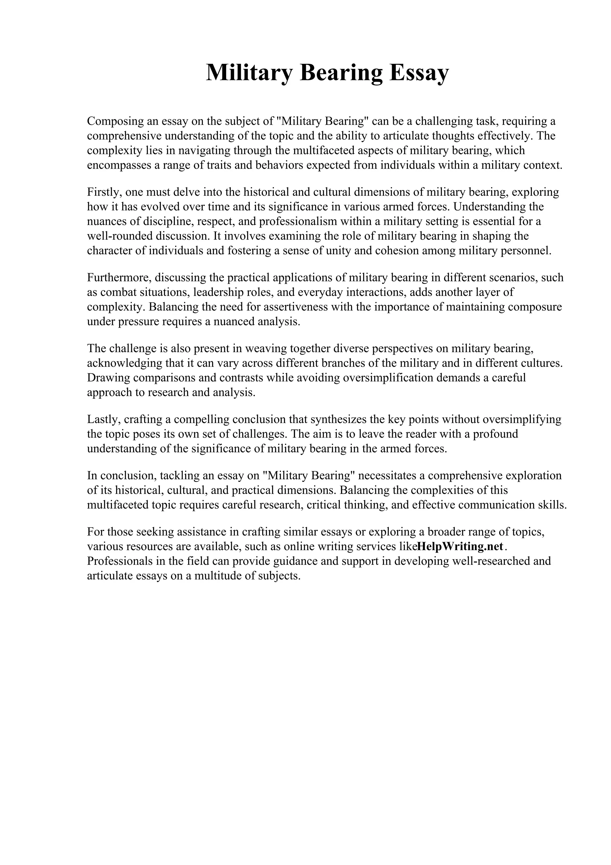 Military Bearing Essay.pdf