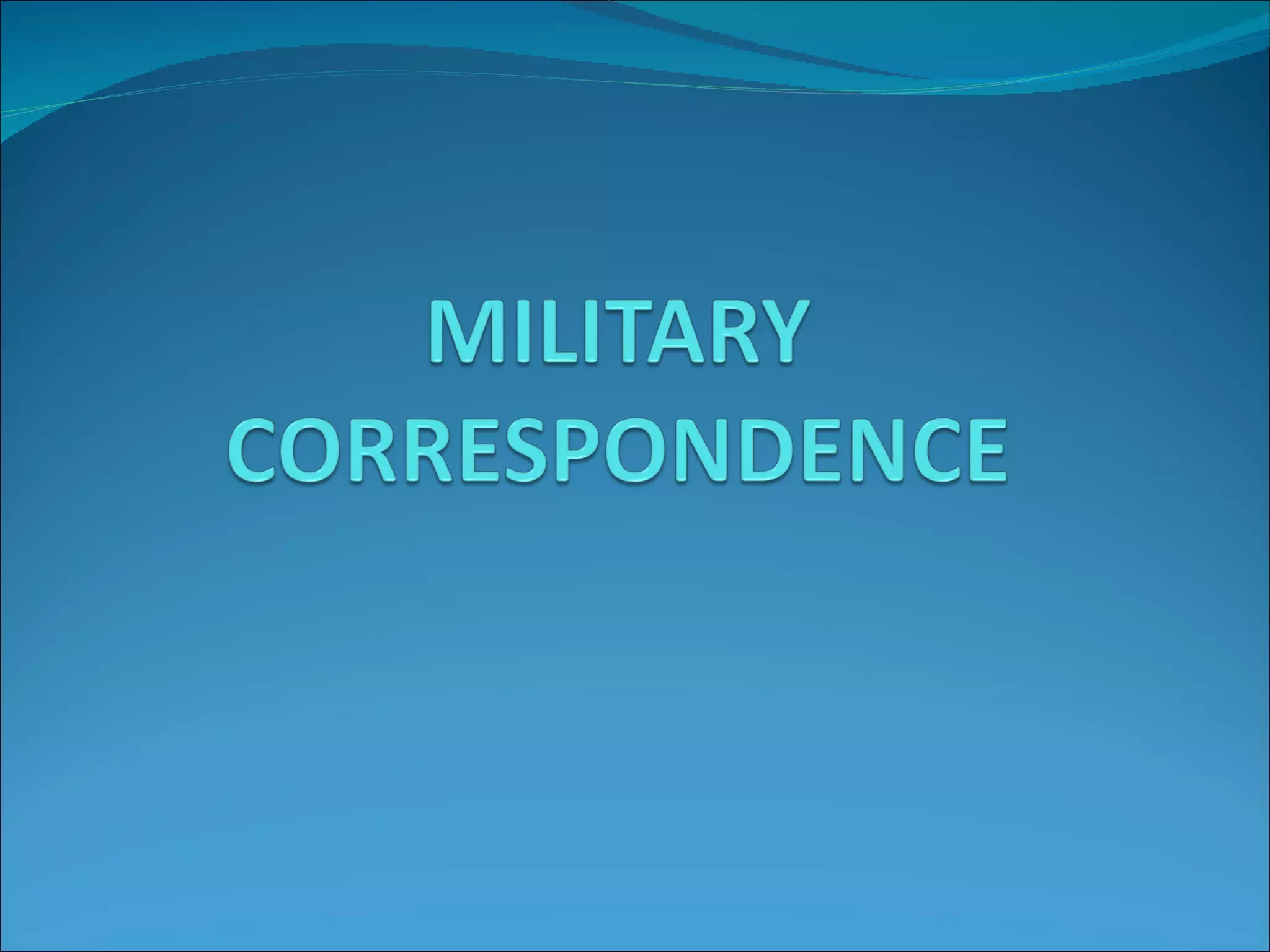 Military correspondence | PPT