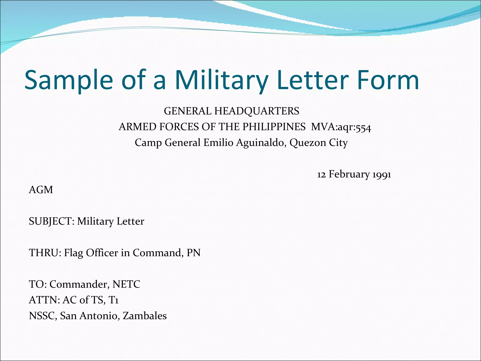 Military correspondence | PPT