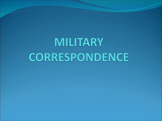 Military correspondence | PPT