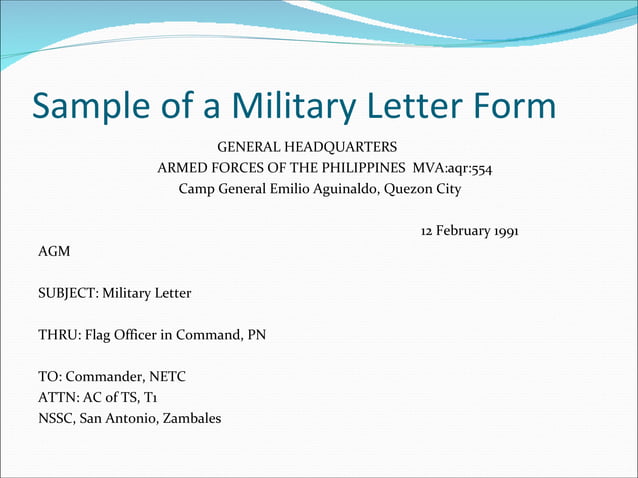 Military correspondence | PPT