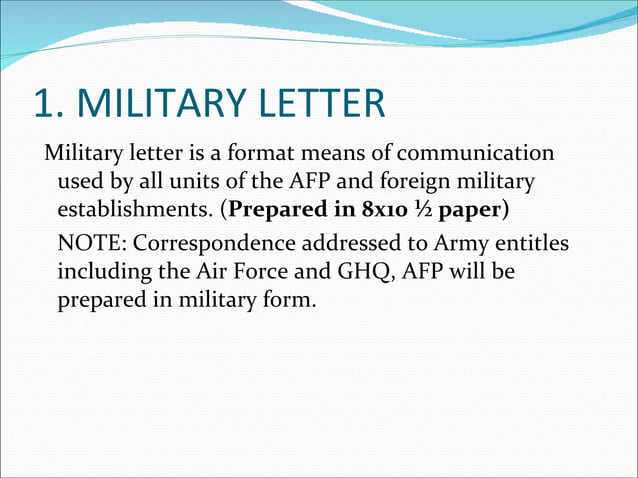 Military correspondence | PPT