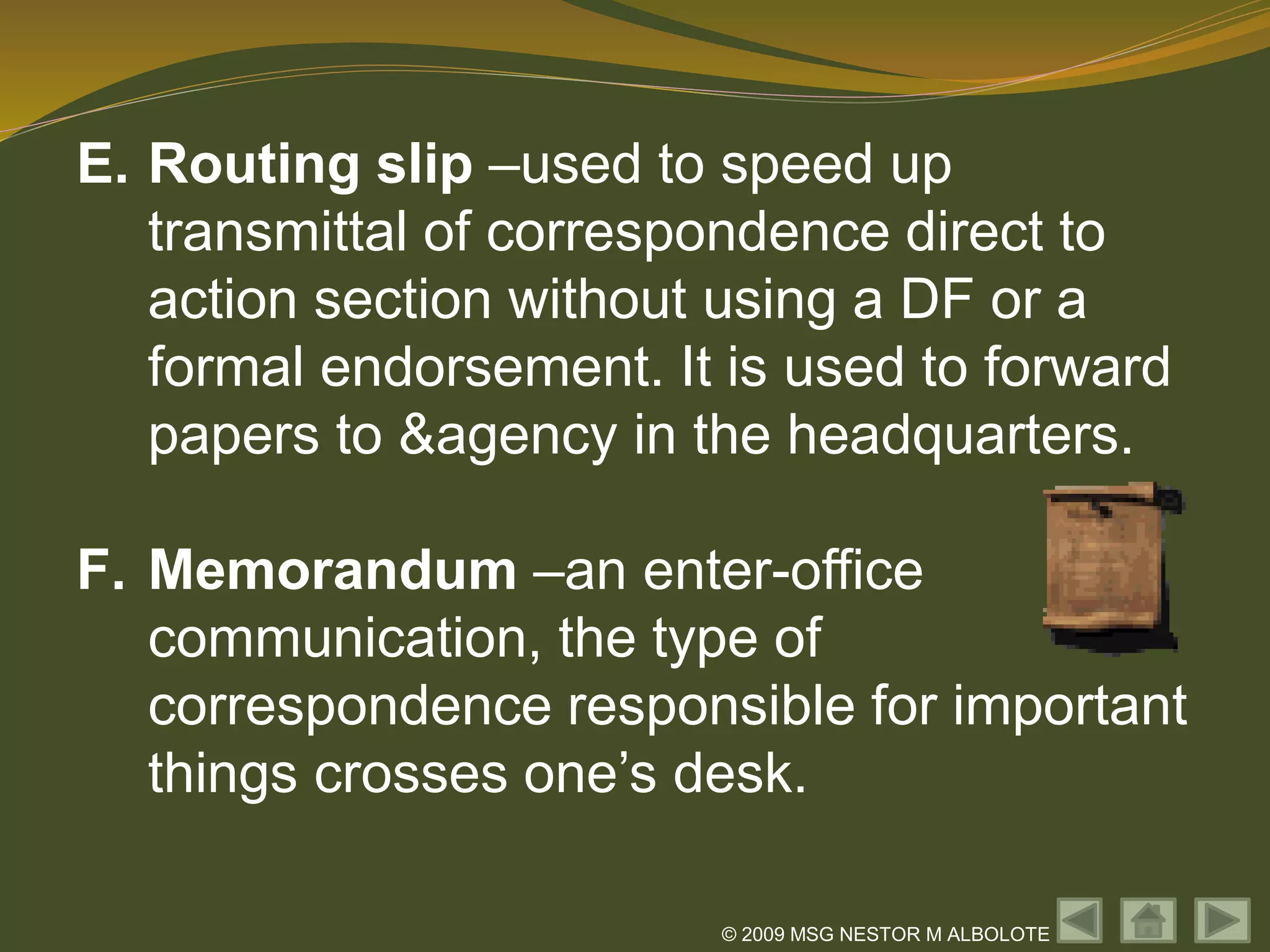 MILITARY CORRESPONDENCE.ppt