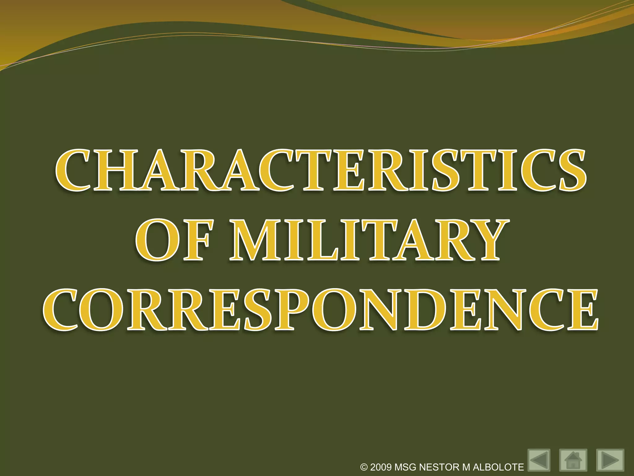 MILITARY CORRESPONDENCE.ppt