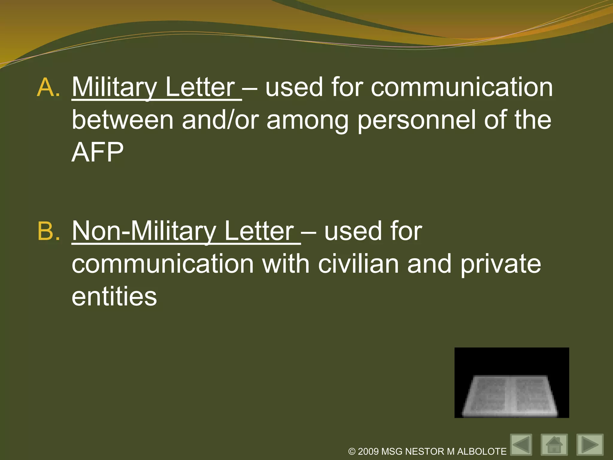 MILITARY CORRESPONDENCE.ppt