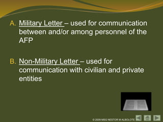 MILITARY CORRESPONDENCE.ppt