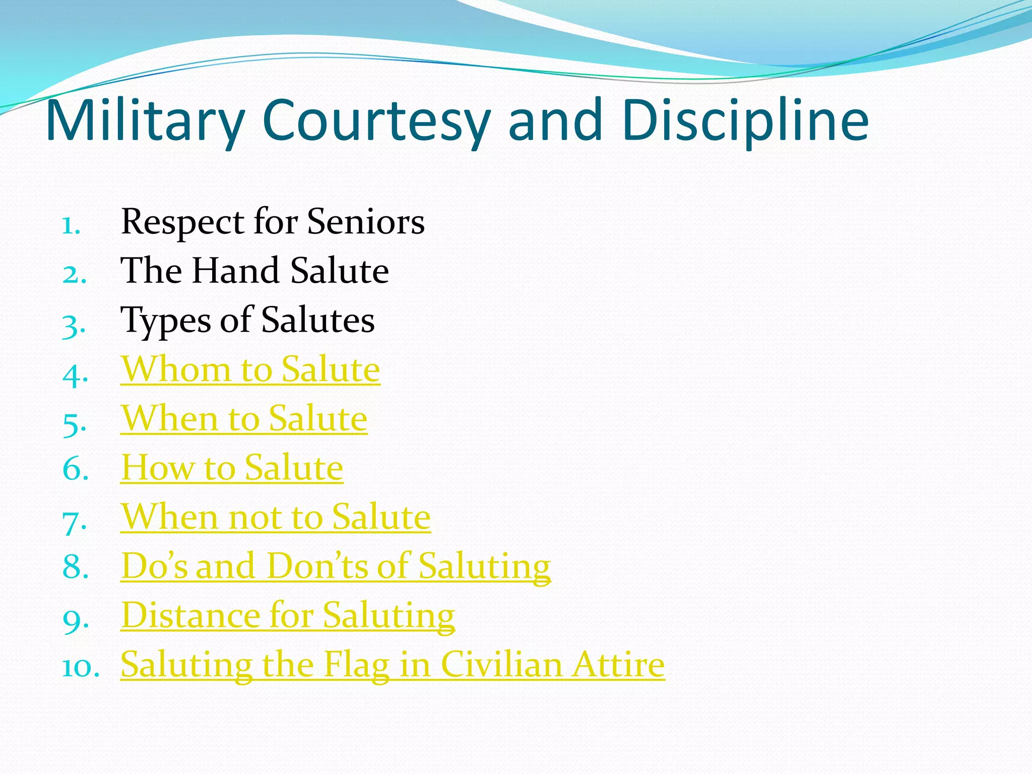 Military courtesy and discipline | PPTX