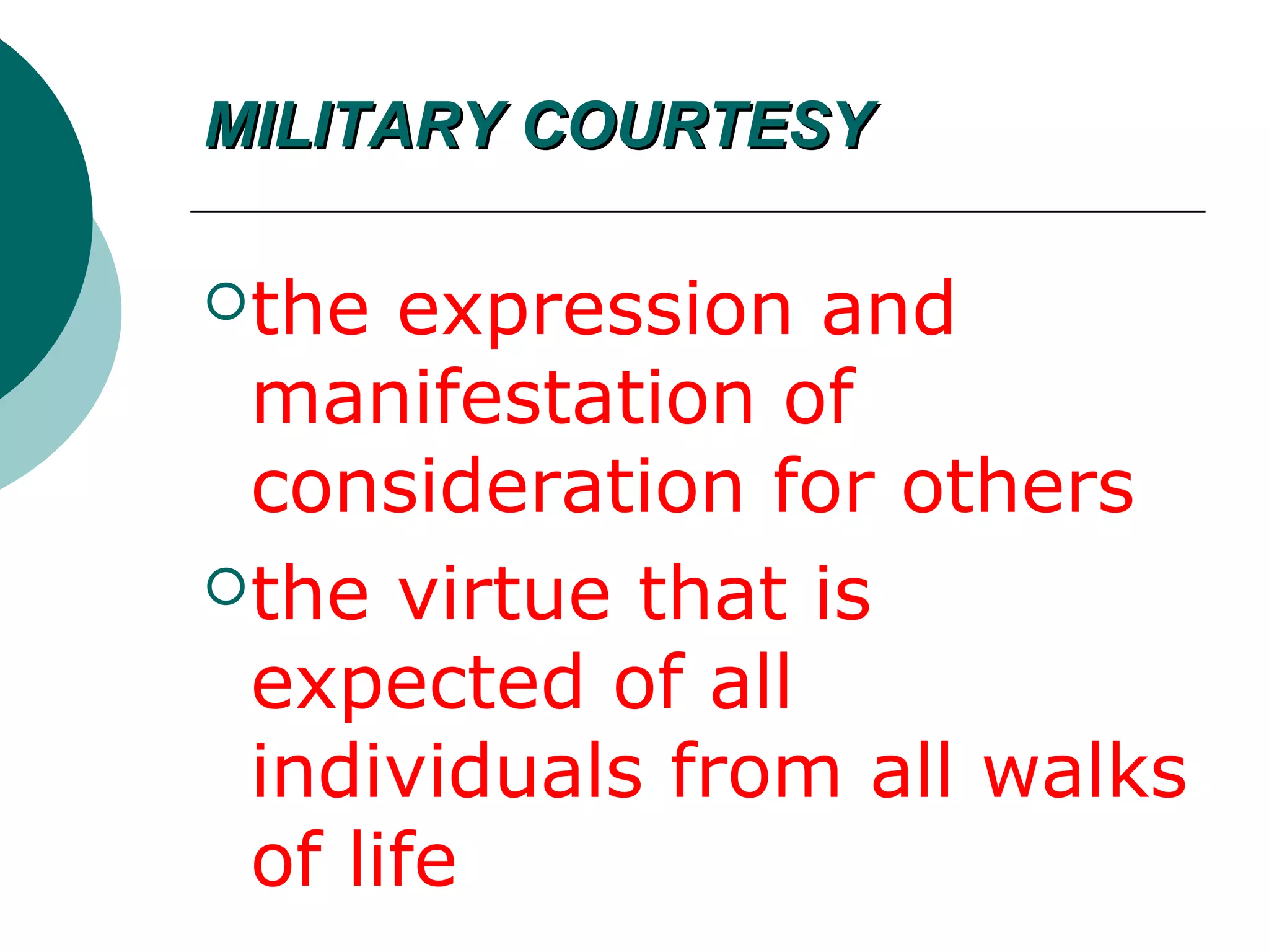 Military courtesy and discipline | PPT
