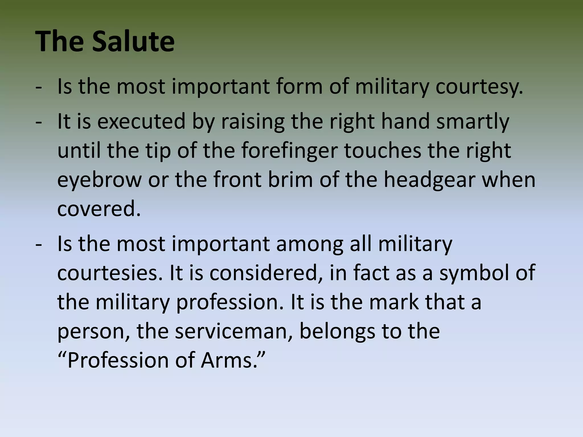 Military courtesy and discipline | PPTX