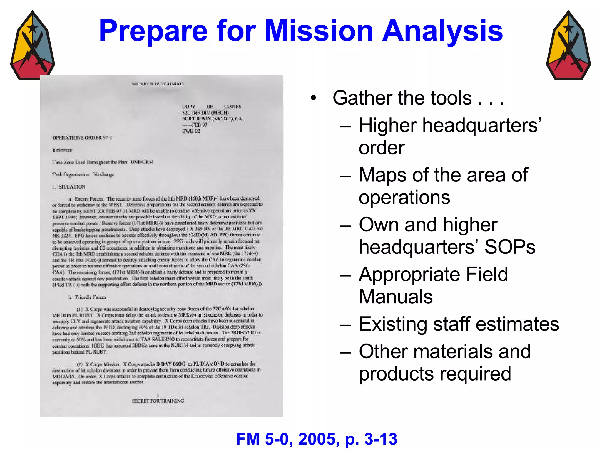 Military Decision Making Process (Mar 08) 1 | PPT