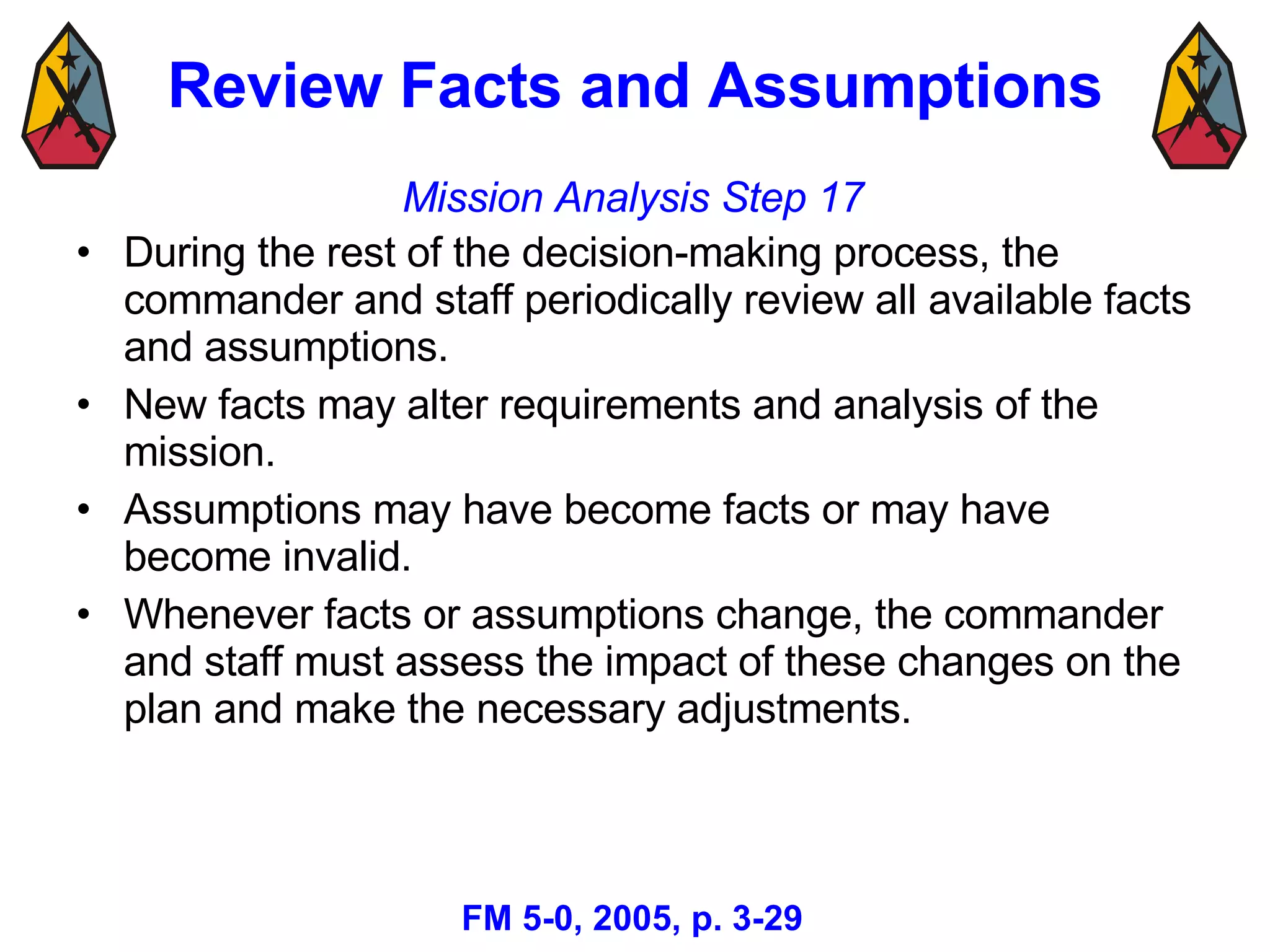 Military Decision Making Process (Mar 08) 3 | PPT